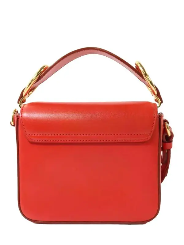Chloé Leather Shoulder Bag With Gold-tone C Logo Plaque - Red