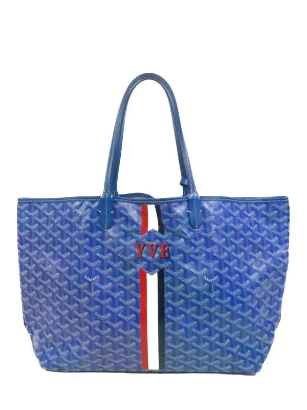Goyard Pm Saint Louis Goyardine Tote Bag - Blue
