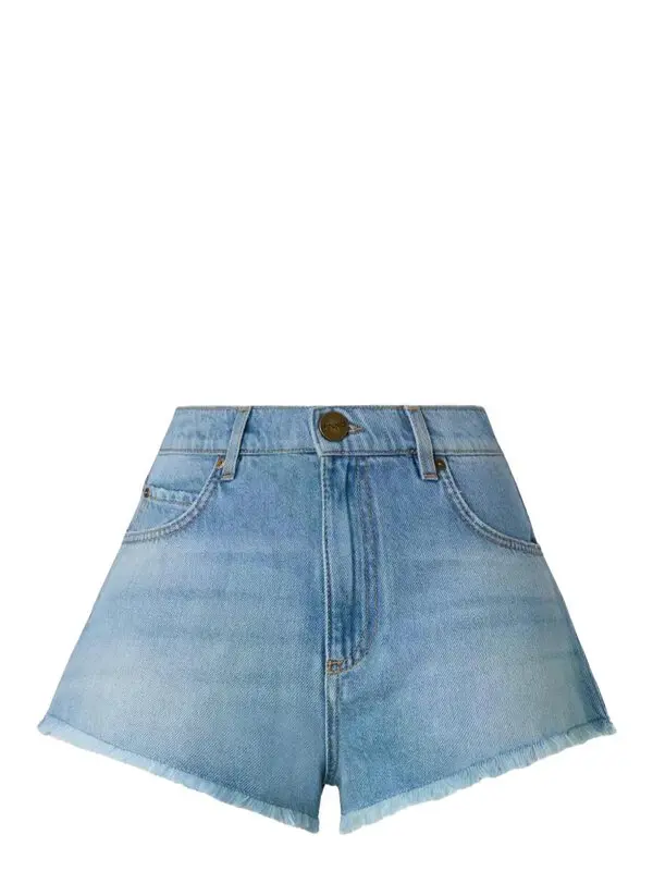 Pinko Frayed-edge Denim Shorts - Blue