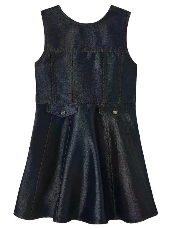GANNI Panelled Denim A-line Dress - Blue
