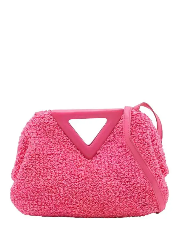 Bottega Veneta Small Raffia The Point Triangle Satchel - Pink