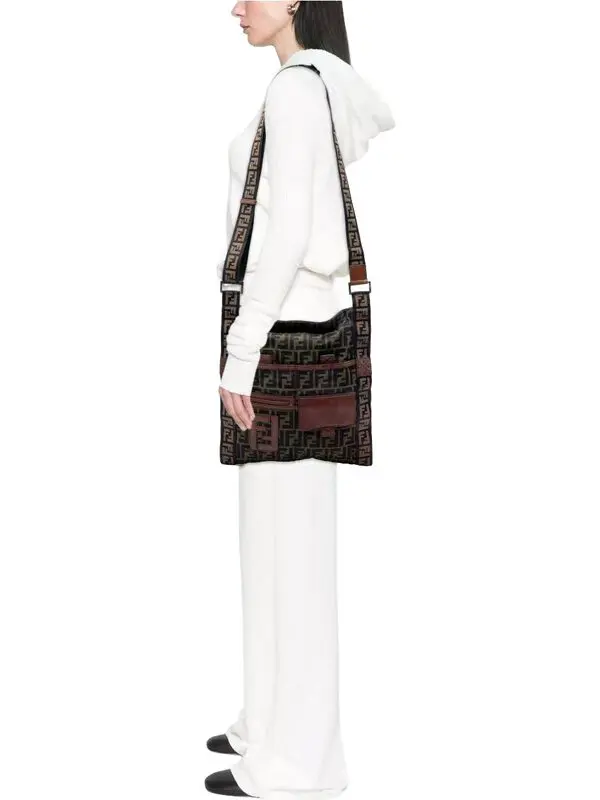 Fendi Zucca Canvas Ff Flat Messenger Bag - Brown