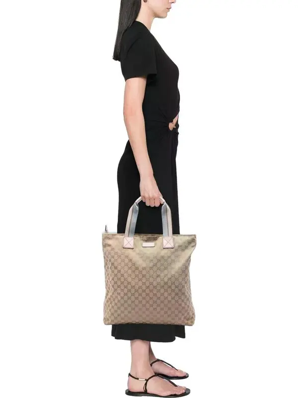 Gucci Gg Canvas Web Vertical Tote Bag - Neutrals