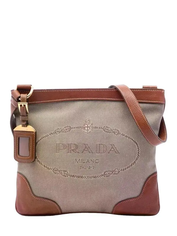 Prada Canapa Logo Crossbody Bag - Neutrals