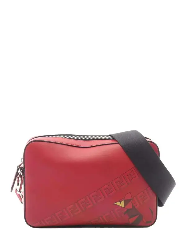 Fendi Leather Diagonal Camera Bag - Red