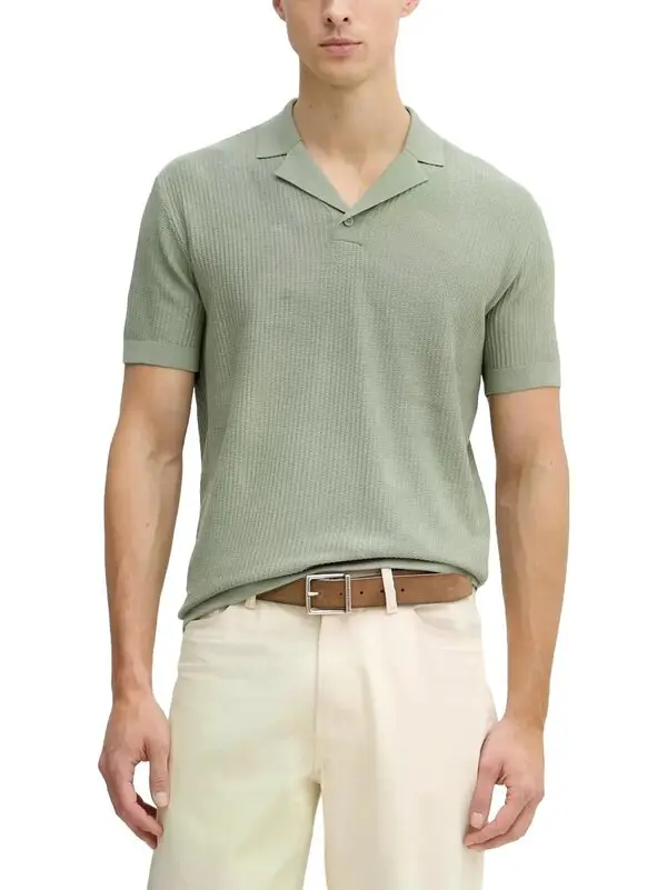 Armani Exchange Ribbed-knit Polo Shirt - Green