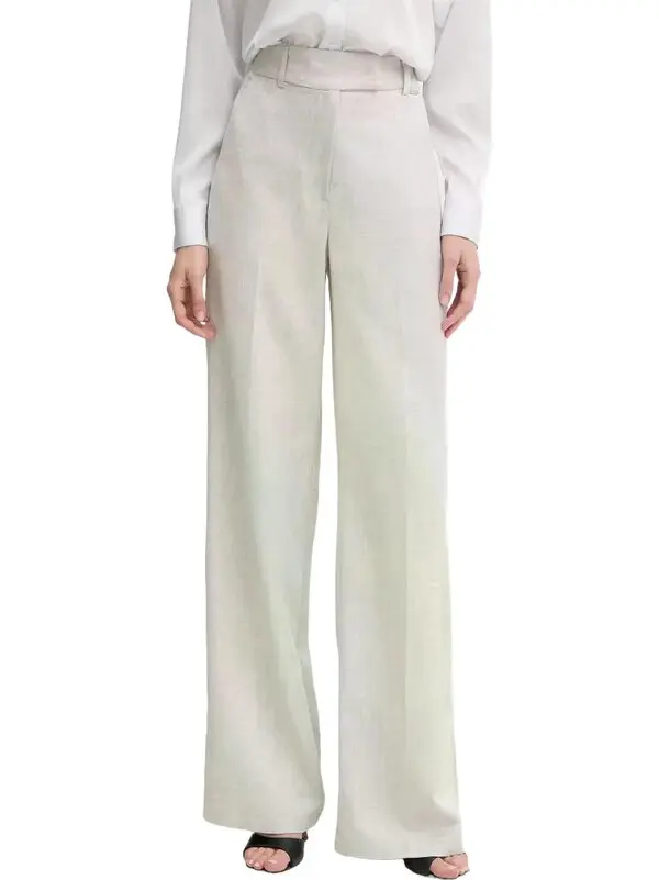 FRACOMINA Pressed Crease Wide-leg Trousers - Neutrals
