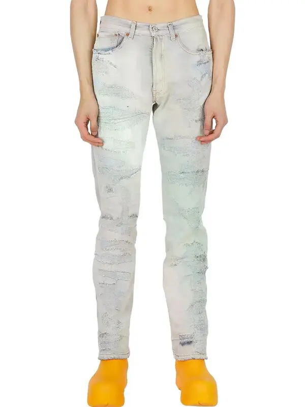 NOTSONORMAL Distressed Five-pocket Jeans - Grey