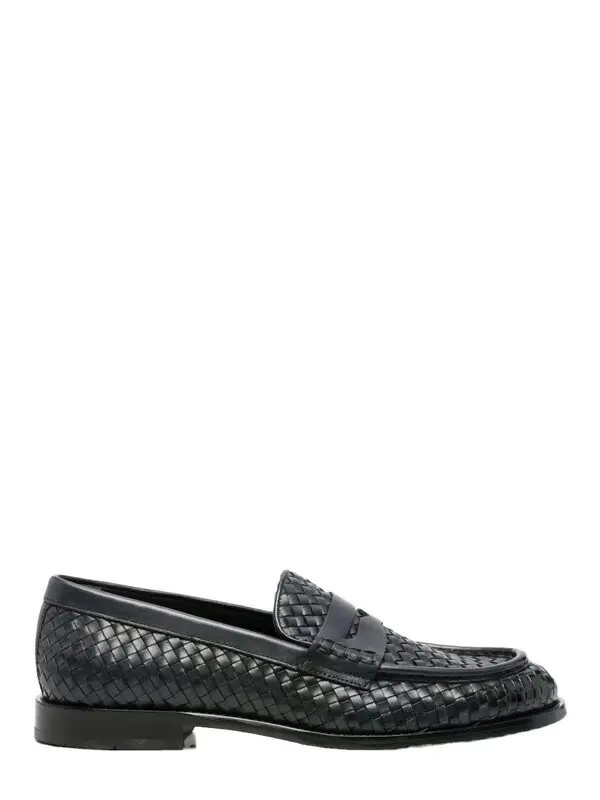 JOHN HARRISON Woven Penny-slot Loafers - Blue