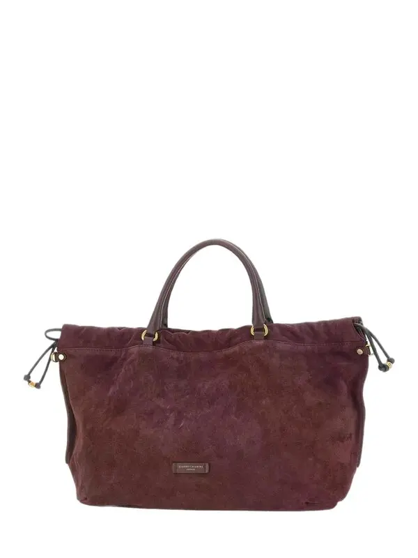 GIANNI CHIARINI Burgundy Suede Tote Bag - Red