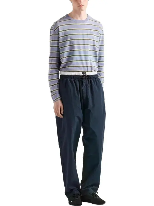 Prada Wide-leg Linen-blend Trousers - Blue