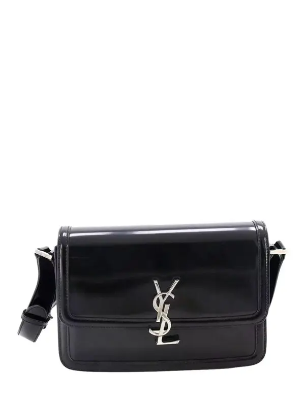 Saint Laurent Solferino Patent Medium Shoulder Bag - Black