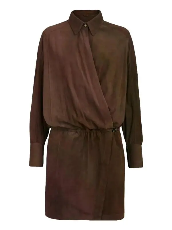 Brunello Cucinelli Suede Shirt Dress - Brown