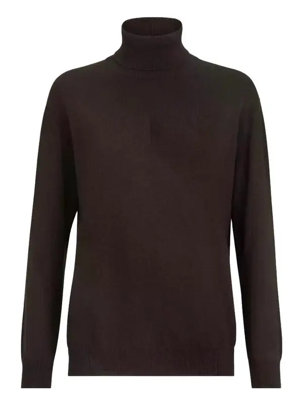 Brunello Cucinelli Cashmere Turtleneck Sweater With Monili Embellishment - Brown