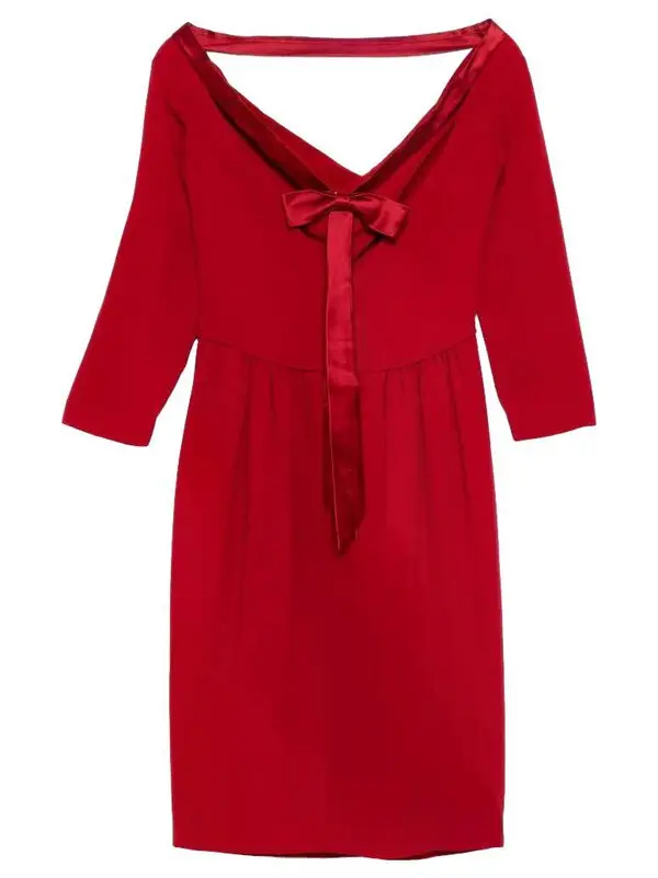 Dsquared2 Cowl Neck Pleated Waist Dress - Red