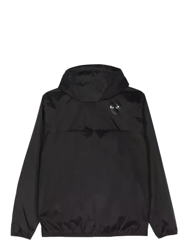 Play Comme Des Garcon X K-way Logo-patch Hooded Jacket - Black