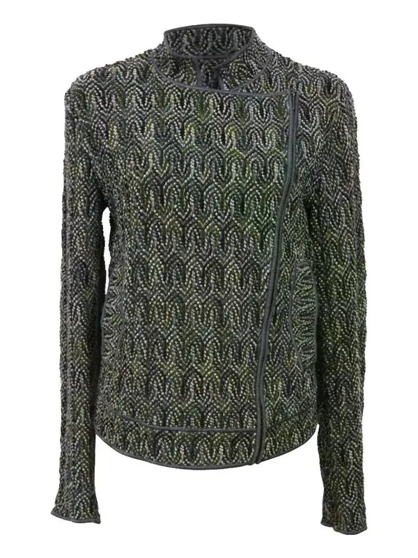 Missoni Zigzag Knit Overlap Jacket - Grey