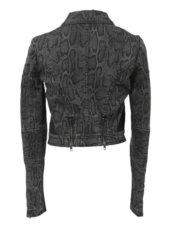 Stella McCartney Snake-print Denim Jacket - Grey