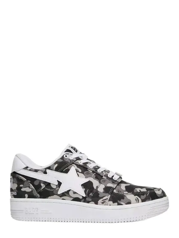 A BATHING APE X Comme Des Garçons Camouflage Print Sneakers - Grey