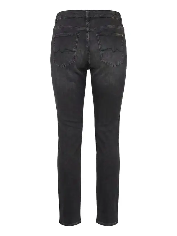 7 For All Mankind Faded-effect Button-fastening Jeans - Black