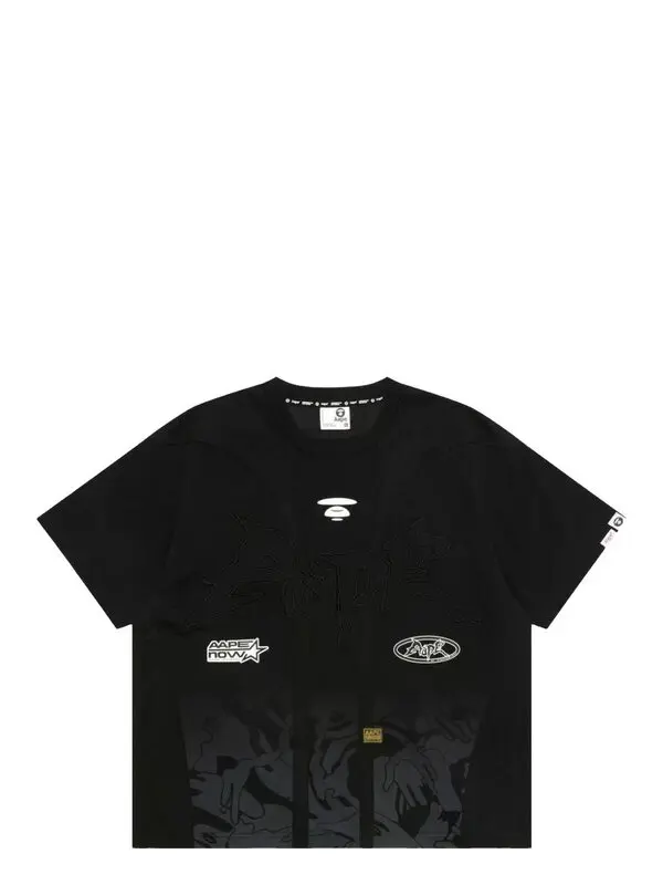 AAPE BY *A BATHING APE Logo-embroidered Camouflage-print T-shirt - Black