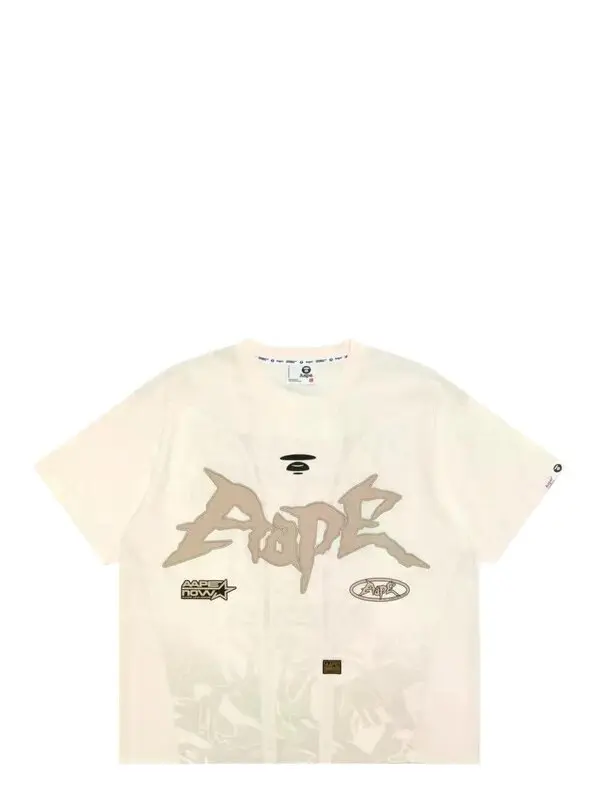 AAPE BY *A BATHING APE Logo-appliqué Cotton T-shirt - Neutrals