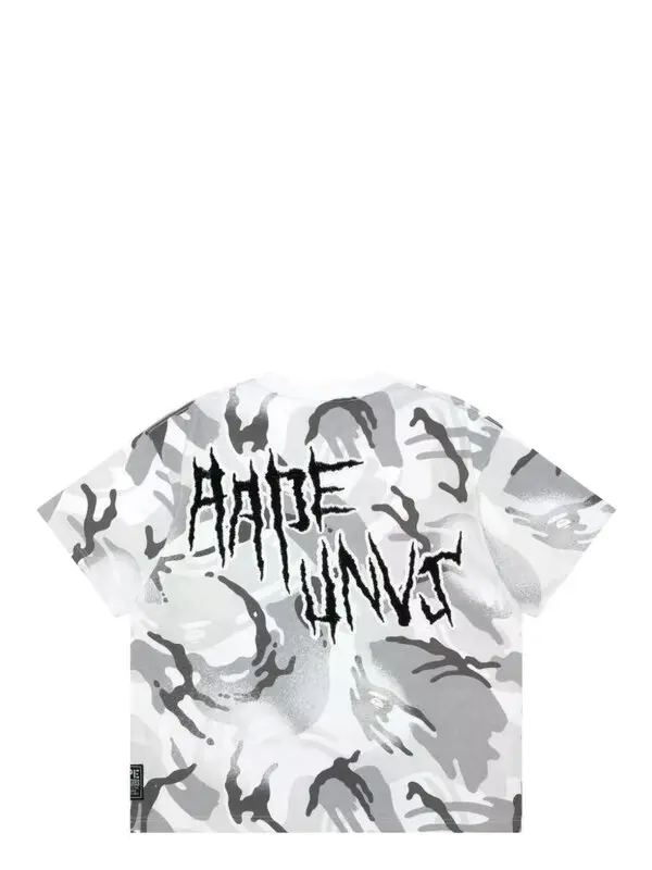 AAPE BY *A BATHING APE Camouflage-print Embroidered T-shirt - White