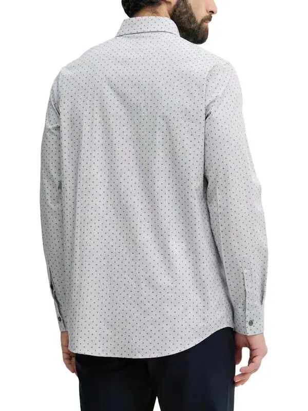 Armani Exchange Micro-pattern Long-sleeve Shirt - Grey
