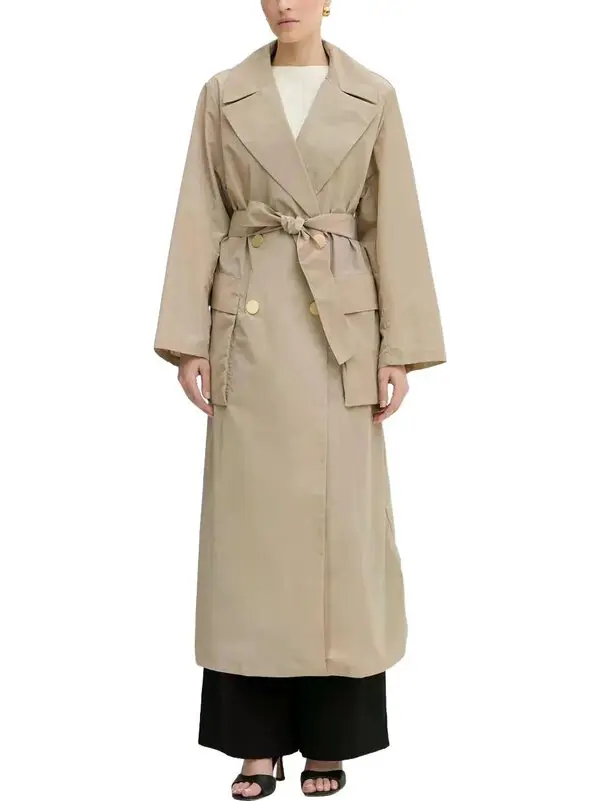 Armani Exchange Double-breasted Belted Trench Coat - Neutrals