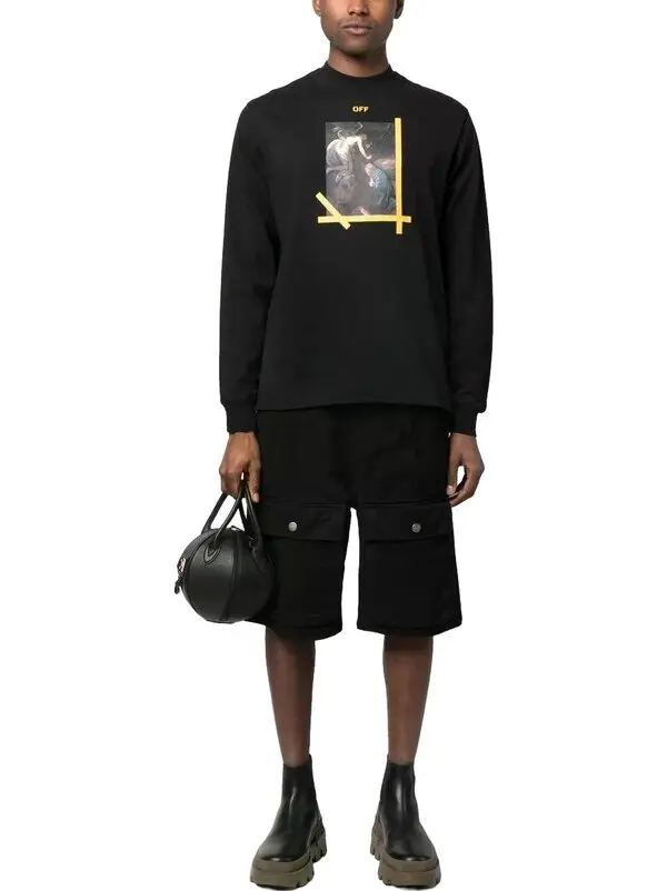 Off-White Painting-print Long-sleeve T-shirt - Black