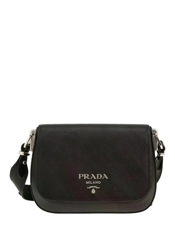 Prada Saffiano Leather Shoulder Bag - Black