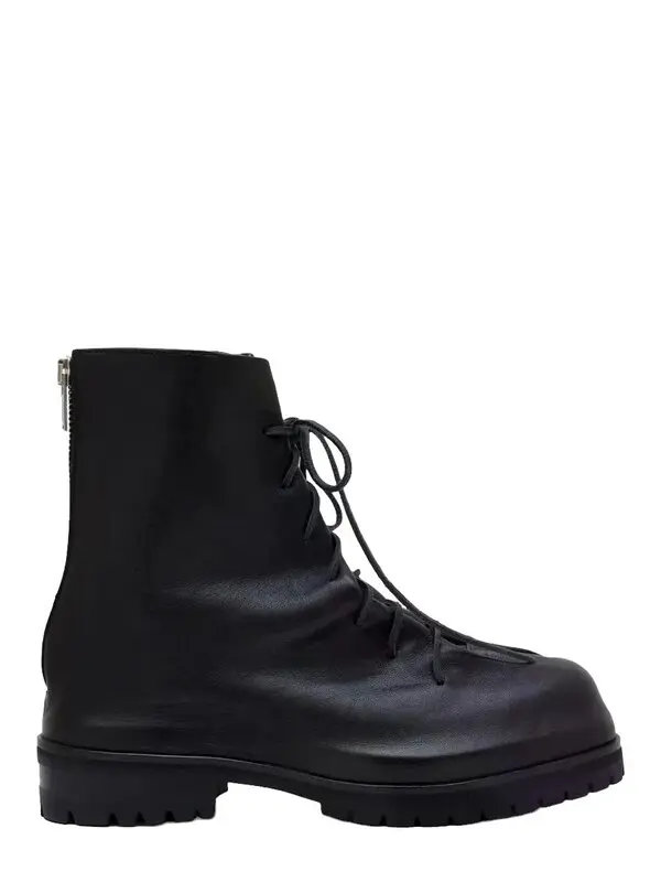 424 Lace-up Rear-zip Boots - Black