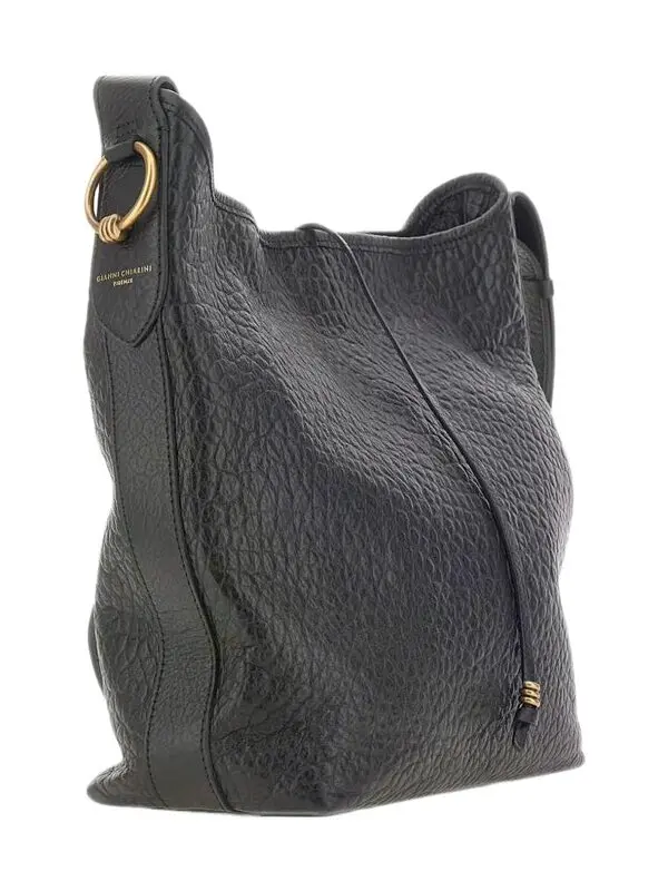 GIANNI CHIARINI Carla Grained Leather Shoulder Bag - Black