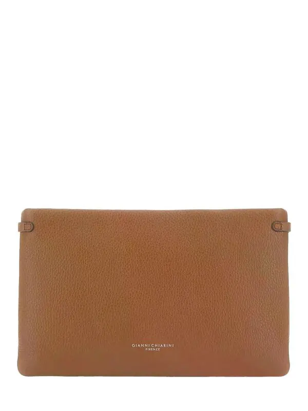 GIANNI CHIARINI Grained Leather Clutch Bag - Brown