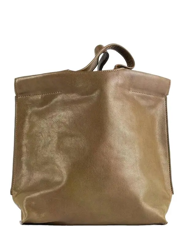 BEA MOMBAERS Shopper Matte Leather Tote Bag - Green
