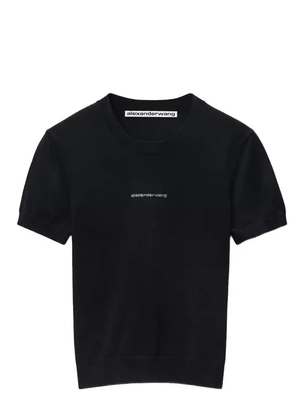 Alexander Wang Shimmering Logo T-shirt - Black