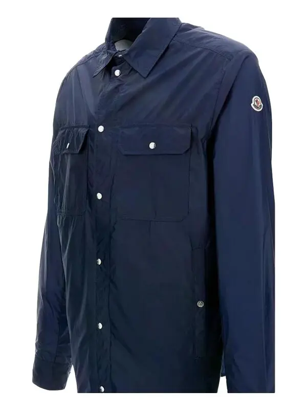 Moncler Logo-patch Overshirt - Blue