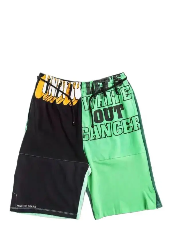 MARINE SERRE Graphic Print Panelled Shorts - Green