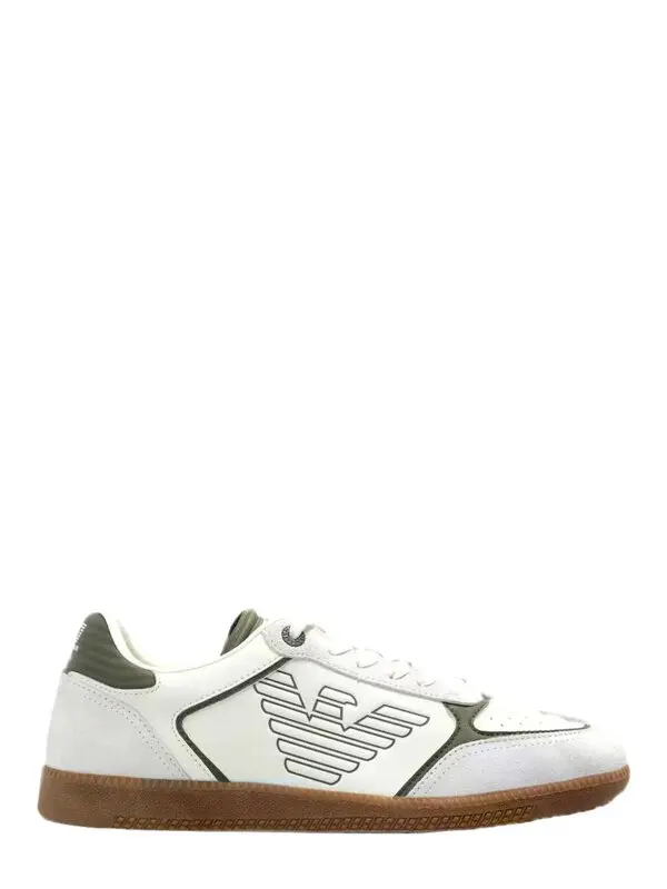 EA7 Panelled Logo Print Sneakers - White