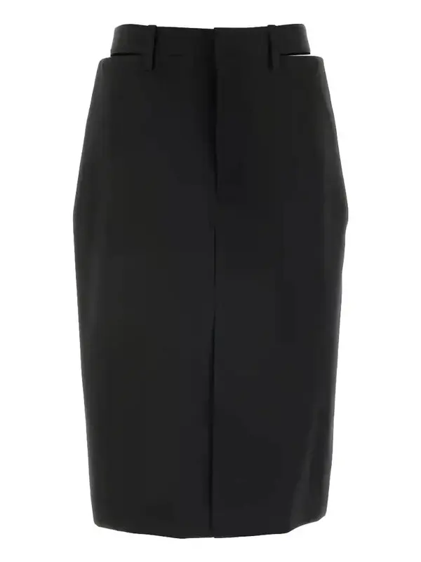 JIL SANDER Wool Skirt With Cut-out Detail - Black