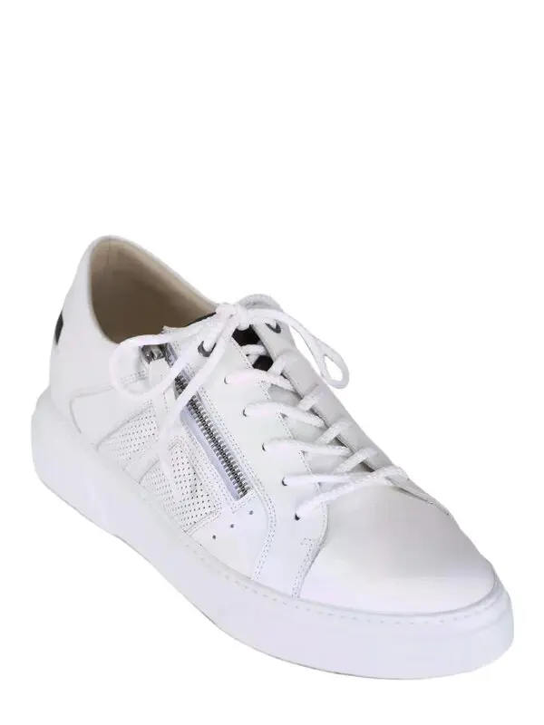 Ron White Manson Perforated Side-zip Sneakers - White