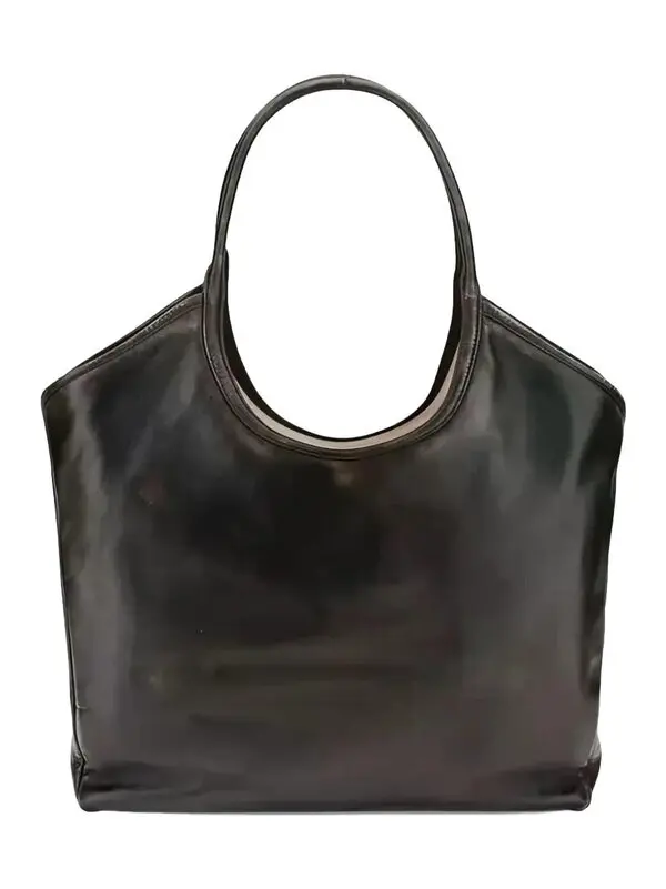 Miu Miu Ivy Logo-embossed Leather Tote Bag - Black
