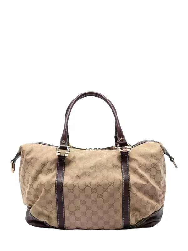 Gucci Gg Canvas Horsebit Nail Boston Bag - Neutrals