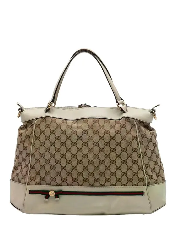 Gucci Gg Canvas Web Mayfair Satchel - Neutrals