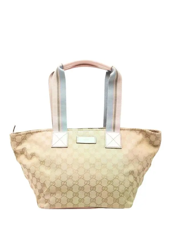 Gucci Gg Canvas Web Tote Bag - Pink