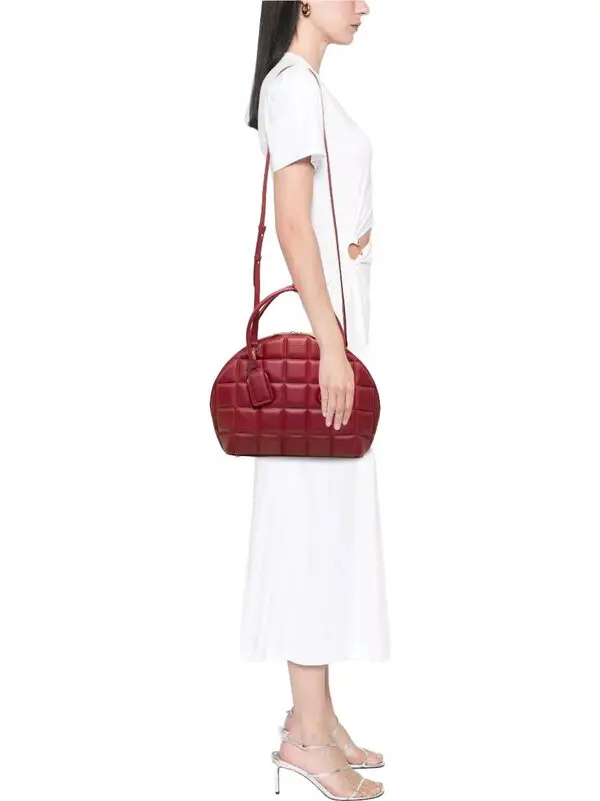 Bottega Veneta Medium Padded Leather Swoop Bag Satchel - Red