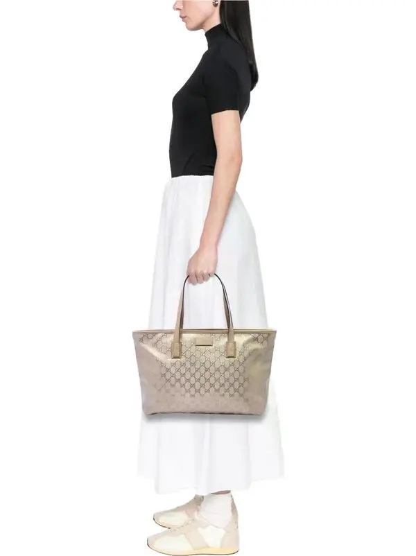 Gucci 2016-2026 Medium Gg Imprime Tote Bag - Gold