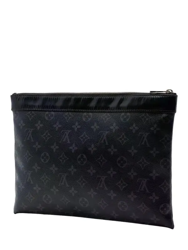 LOUIS VUITTON 2018 Monogram Eclipse Discovery Pochette Gm Clutch Bag - Black