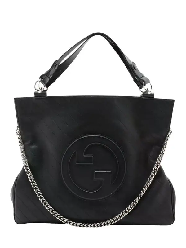 Gucci Matelassé Calfskin Blondie Tote Satchel - Black