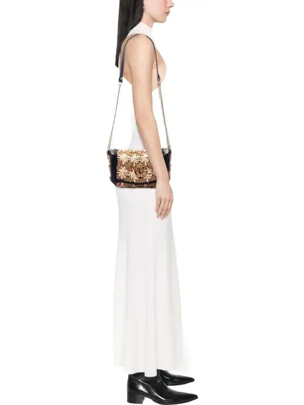 Gucci Small Gg Marmont Raffia Crossbody Bag - Neutrals